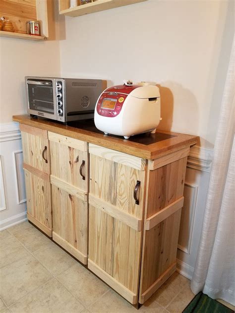 파레트 재활용한 원목 아일랜드 전자렌지 밥솥 수납장 리폼 DIY Buffet Storage Furniture Home