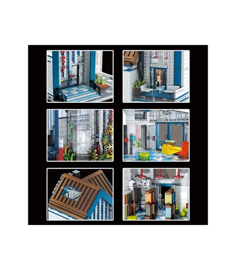 mould king 16022 modern library building block toy set