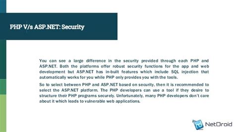 Php Vs Aspnet How To Choose The Right One Ppt
