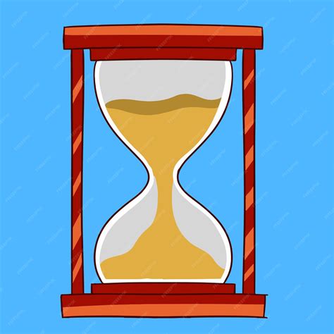 Illustration De Dessin Animé Dessiné Main Sablier Vecteur Premium