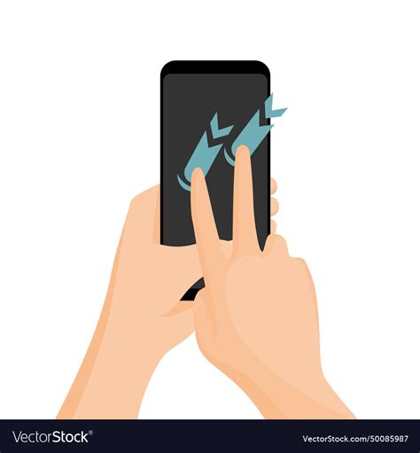 Touch Screen Hand Gestures Flat Colored Icon Vector Image