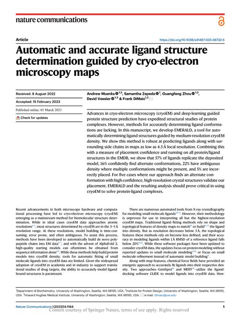 Pdf Automatic And Accurate Ligand Structure Determination Guided By Cryo Electron Microscopy Maps