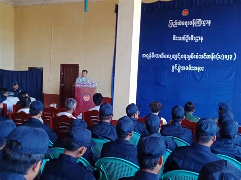 ကျေးသီးမြို့နယ် အရန်မီးသတ်လေ့ကျင့်ရေး မွမ်းမံ သင်တန်း ၁ ၂၀၂၃ သင်တန်းဖွင့်ပွဲ အခမ်းအနားကျင်းပ