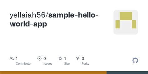Github Yellaiah56sample Hello World App