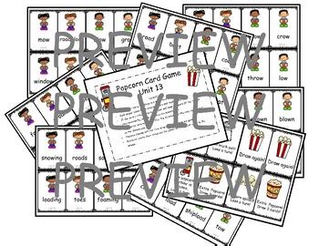 Popcorn Card Game For FUNdations Level Unit By Julie S Classroom Closet