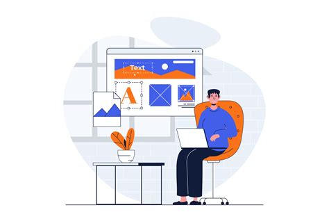 App Development Web Concept With Character Scene Man Programming And