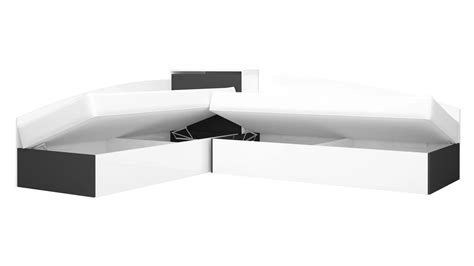 Легла с повдигащ механизъм • Ъглови легла с ракла Лео 7 антрацит гланц бяло гланц Pirinski