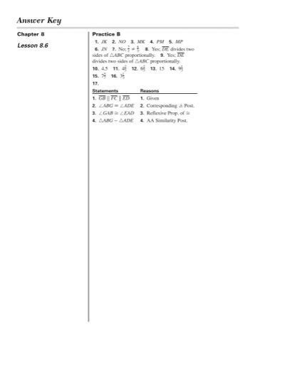 Answer Key Chapter 8 Less