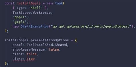 No Close Field In Vscode D Ts Interface Taskpresntationoptions Issue Microsoft