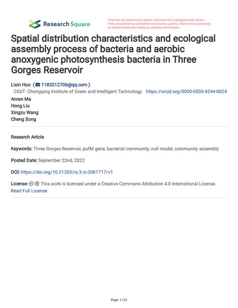 Pdf Spatial Distribution Characteristics And Ecological Assembly