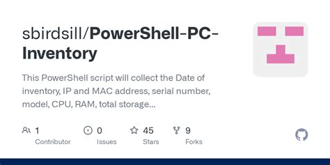 Github Sbirdsillpowershell Pc Inventory This Powershell Script Will
