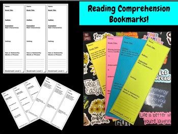 Reading Comprehension Bookmarks By Teacher TPT