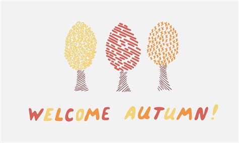 심플한 귀여운 가을 기분 인사말 카드 포스터 템플릿 오신 것을 환영합니다 가을 시즌 추수 감사절 초대 나무가있는 미니멀 한 엽서 플랫 만화 스타일의 벡터 일러스트레이션 11