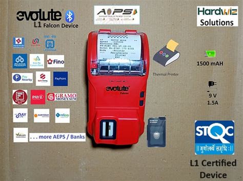 Evolute Falcon L Bluetooth Fingerprint Scanner Device With Thermal Hardwiz Solutions