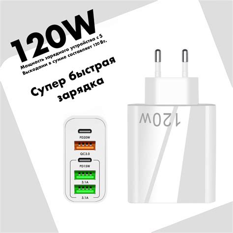 Сетевое зарядное устройство Зарядное устройство адаптер для быстрой зарядки телефона планшета