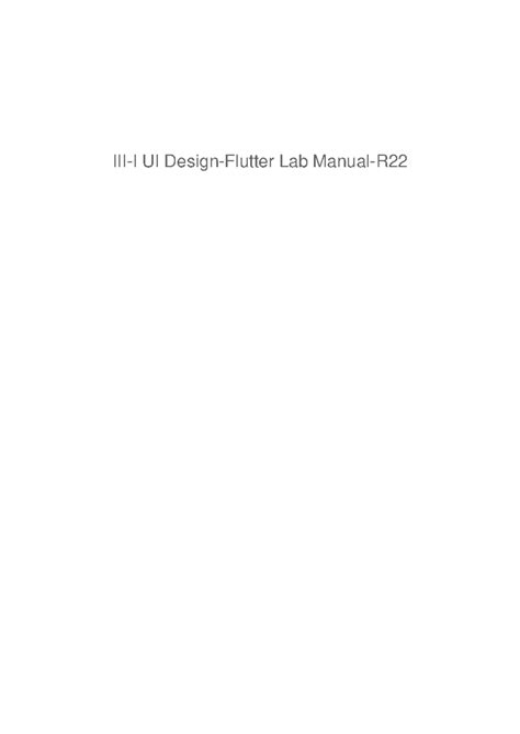Ui Design Flutter Lab Manual For Iii Btech Csit R22 2024 2025