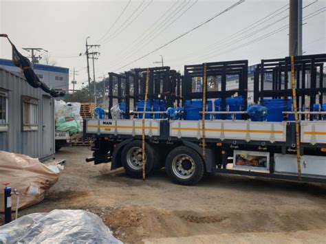 화성공장외 캐스케이드 모듈 용접완료후 기압테스트 및 현장 출고 공정 기계설비 엠케이산업개발