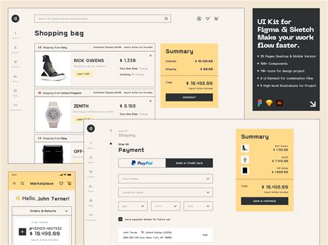 Marketplace Ui Kit By The18 Design On Dribbble