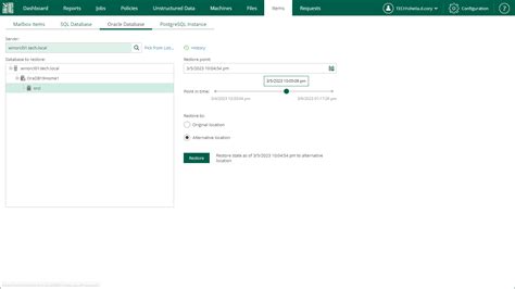 Step Launch Oracle Restore Wizard Veeam Backup Enterprise Manager Guide