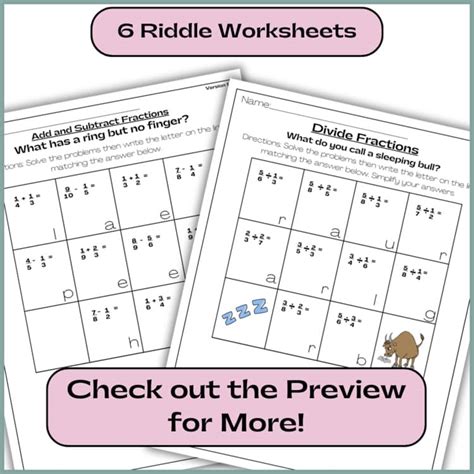 Add Subtract Multiply Divide Fraction Activity Bundle Matching And Worksheets