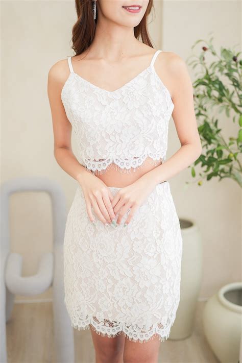 Michelle Lace 2 Piece Set In White Wardrobe Of Joy