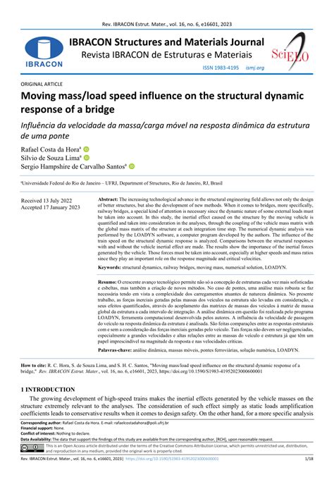 Pdf Moving Massload Speed Influence On The Structural Dynamic