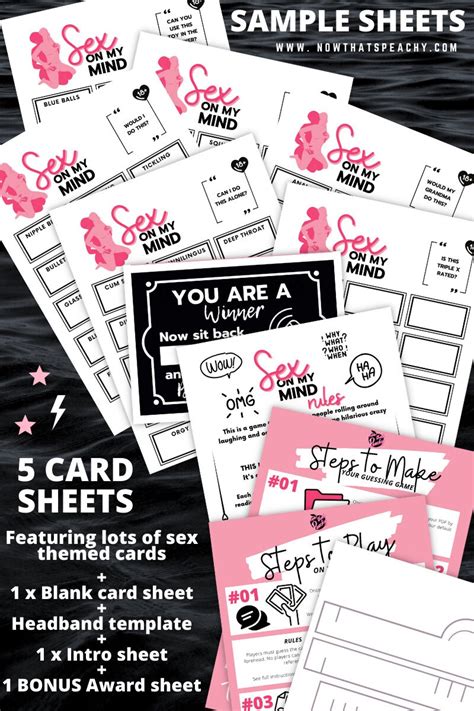 SEX On My MIND Guessing Card GAME Headband Printable Birthday Humor Bachelorette Hen Party