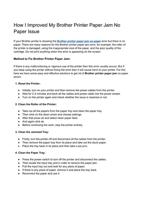 Ppt How I Improved My Brother Printer Paper Jam No Paper Issue Powerpoint Presentation Id