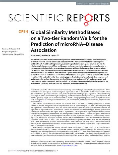Pdf Global Similarity Method Based On A Two Tier Random Walk For The