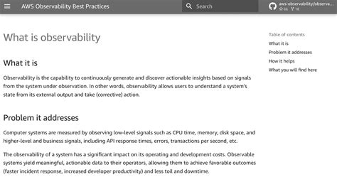 GitHub Aws Observability Observability Best Practices Observability Best Practices On AWS