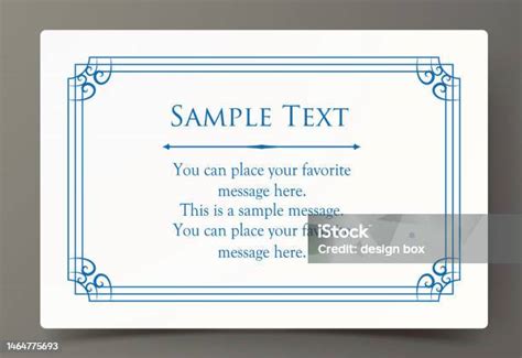 A Classy Card Design Antique Ornamental Design Elegant Border Pattern Stock Illustration