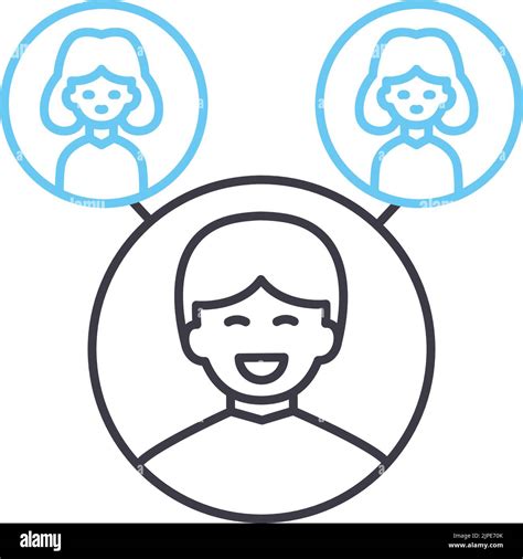 Interaction Line Icon Outline Symbol Vector Illustration Concept