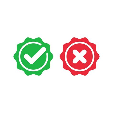 Red Cross Mark And Green Check Mark Correct Incorrect Right Wrong True