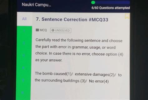 Naukri Campu 6 60 Questions Attempted All 7 StudyX