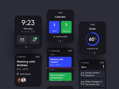 Daily Calendar Watch App Dark Mode By Patryk Ilnicki For Autentika On Dribbble