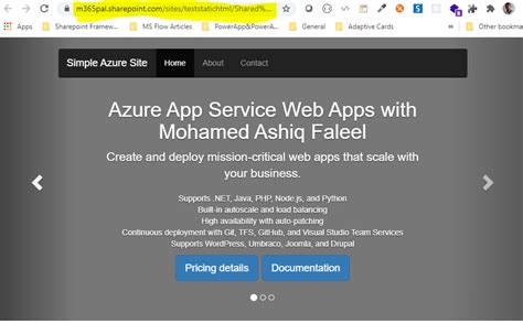 Hosting Static Html Content In Sharepoint Online Site And Azure Mohamed Ashiq Faleel
