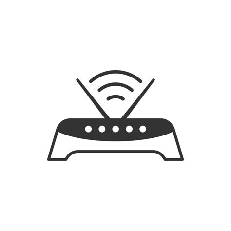 Wifi Router Icon In Flat Style Broadband Vector Illustration On White