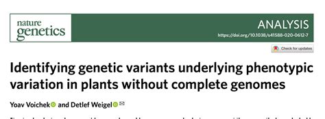 Nature Genetics 无完整基因组识别植物表型变异的遗传变异方法 知乎