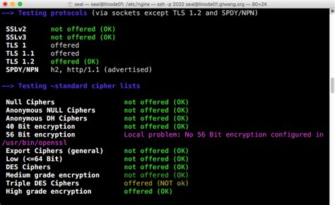 testssl sh 伺服器 TLS SSL 加密安全性檢測工具找出網站漏洞預防入侵 G T Wang