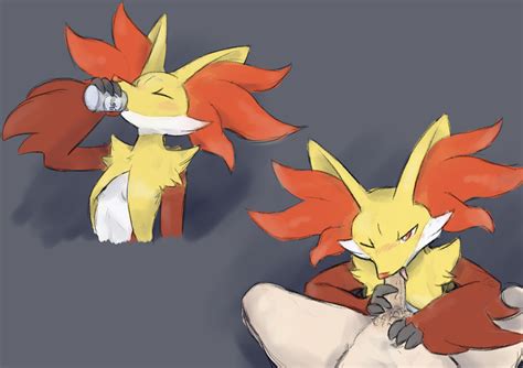Rule 34 Anthro Beverage Biped Closed Eyes Delphox Drinking Duo