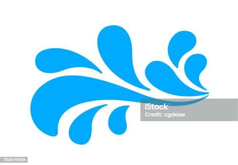 흰색 배경에 고립 된 물 방울 튀김 요소 로고 및 아이콘용 물 튀김 배너 송크란 축제를위한 물 방울 튀김 간단한 이미지 그래픽