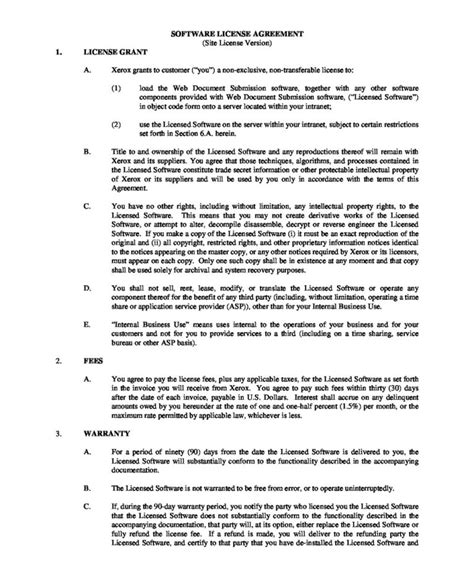 38 Free Software License Agreement Examples And Templates Pdf Word American Templates