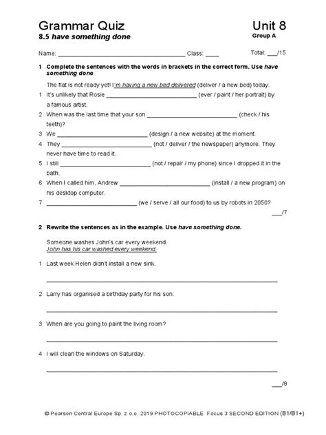 Focus3 2e Grammar Quiz Unit8 5 Groupa Pdf