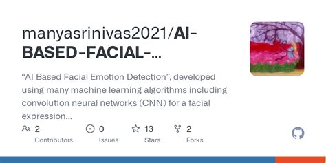 Github Manyasrinivas2021ai Based Facial Emotion Detection Using Deep Learning “ai Based