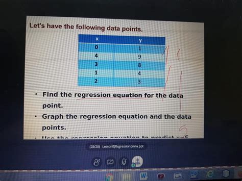 Solved Lets Have The Following Data Points X Y 0 1 4 9 3 8 1 2 4 2 3 Find The Regression