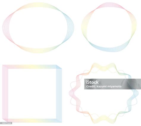 배경 자료 파스텔 색상의 여러 개의 얇은 선으로 구성된 세련된 프레임은 꿈처럼 아름답습니다 설계 세트 벡터 0명에 대한 스톡 벡터 아트 및 기타 이미지 Istock