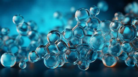 Abstract Bokeh Background With Molecular Structure And Ample Space For