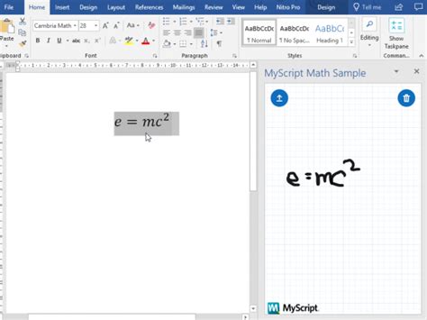 Integrate Math Equations In Word With Myscript Math Sample