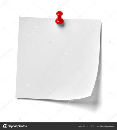 Note Paper Push Pin Message Stock Photo PicsFive 285150076