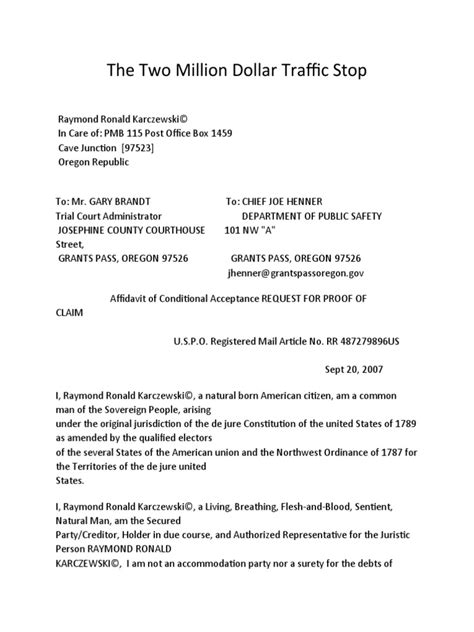 Affidavit Of Conditional Acceptance Request For Proof Of Claim Pdf Affidavit Of Conditional Acceptance Request For Proof Of Claim Pdf